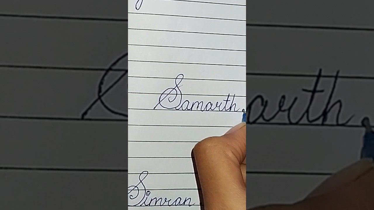 Samarth name in cursive writing ️#youtubeshorts#viral#cursive# ...