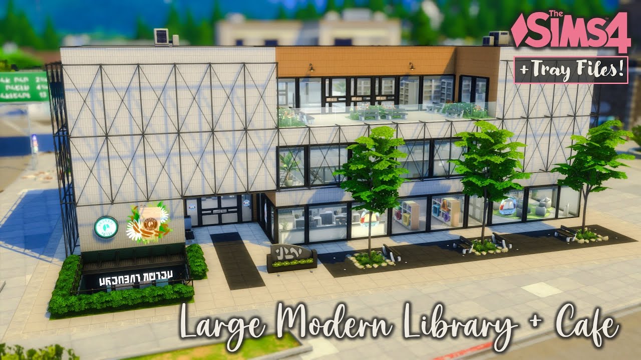 Large Modern Library + Café | The Sims 4 Stop Motion Build | +Tray ...