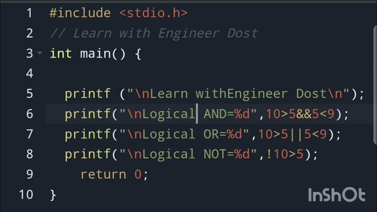 Logical Operators Learnwithengineerdost Programming Education Easylearn Easycode Clanguage 5662