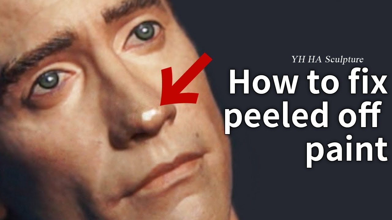 How to fix peeled off paint on figure head sculpt - YouTube