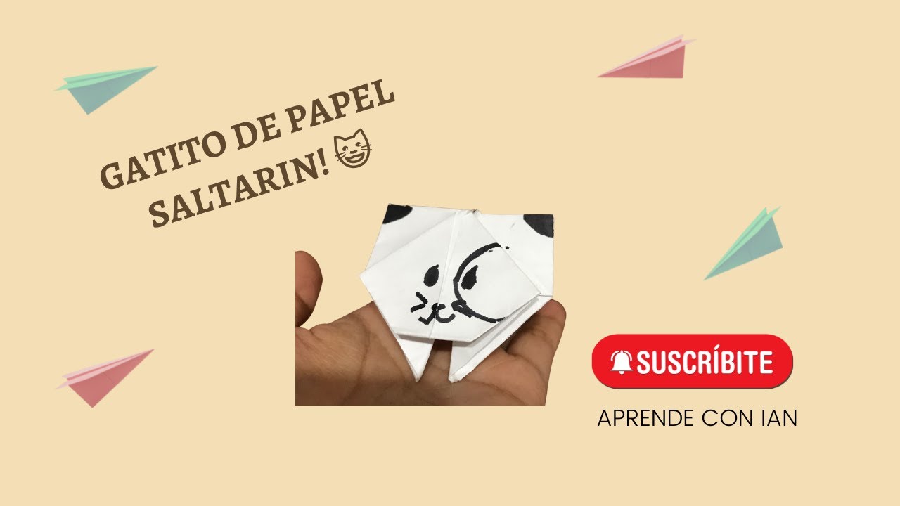 cómo hacer un GATITO de PAPEL saltarin|ORIGAMI - YouTube