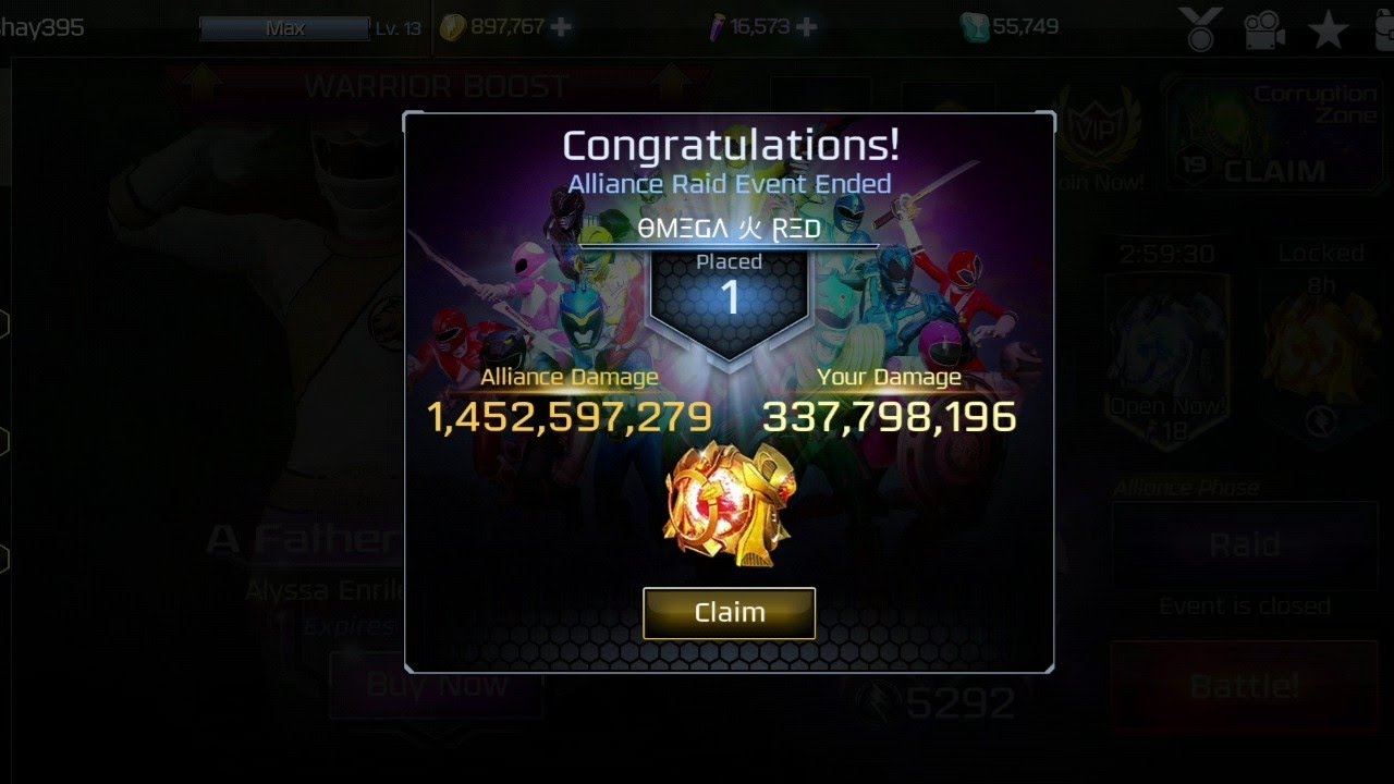 Power Rangers Legacy Wars~Alliance Raid Rank 1 prize - YouTube