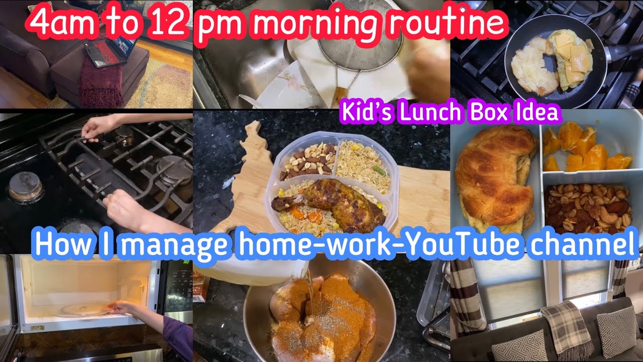 Lunch Box Ideas | 4 Am to 12 Pm Morning Routine | How I Manage Home ...