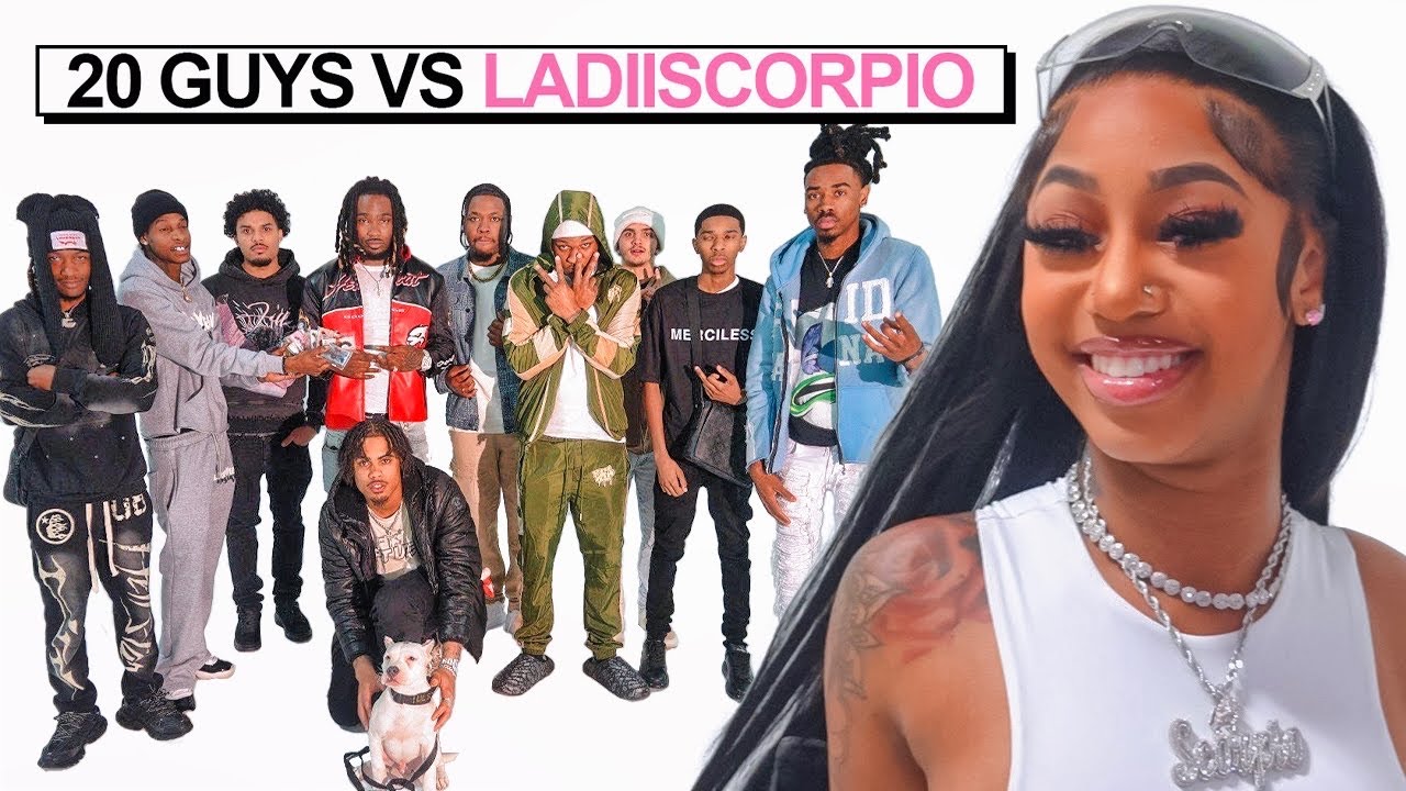 20 GUYS VS 1 INFLUENCER: LADIISCORPIO - YouTube