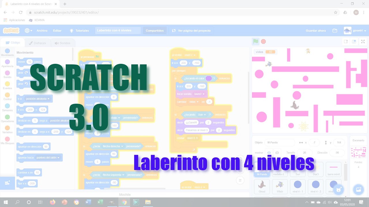 Laberinto con varios niveles Scratch 3 0 - YouTube