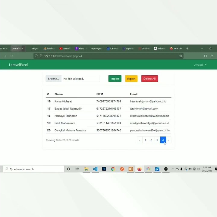 Import/Export data dari excel ke database dengan cepat. dibuat dengan laravel 9 x laravel excel ...