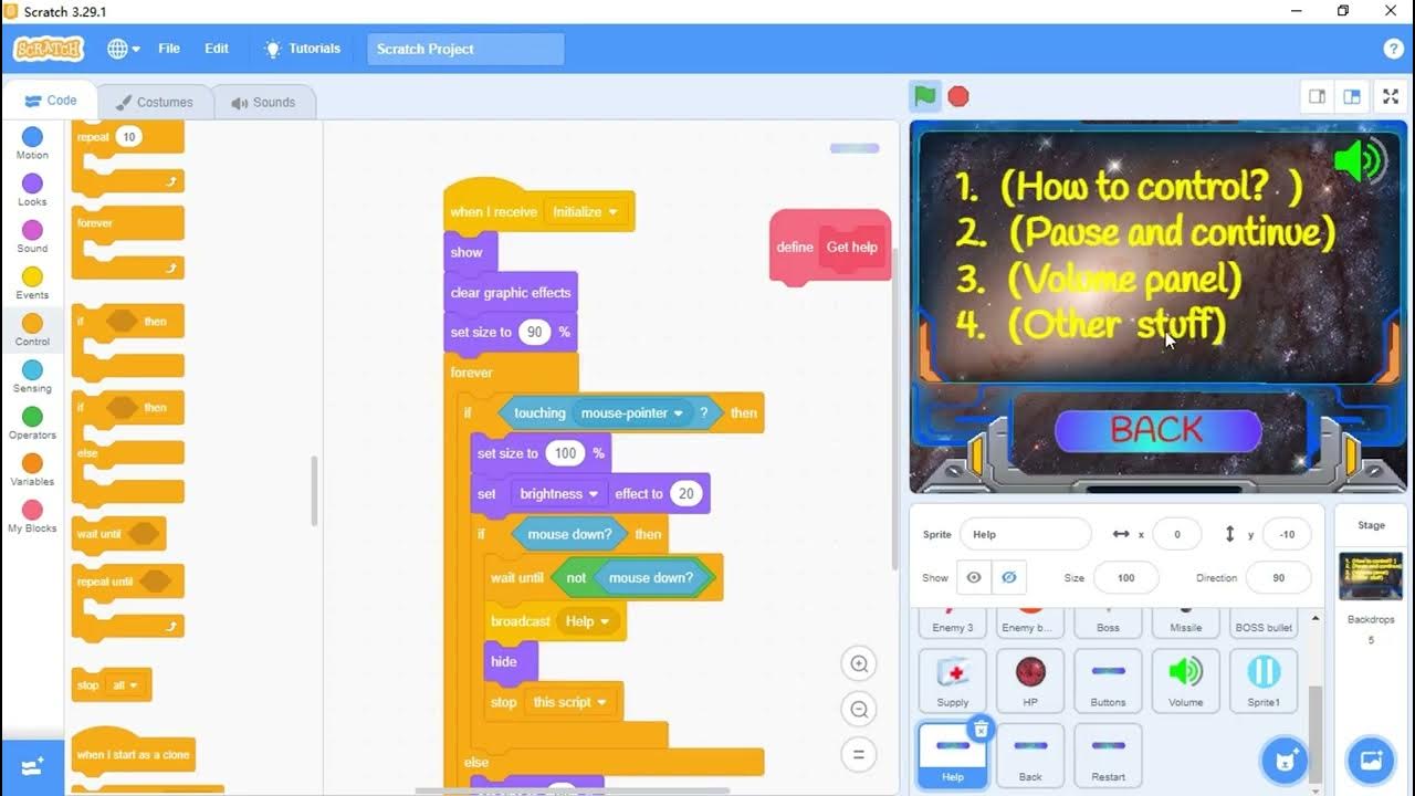 scratch tutorial | scratch programming games | How to Make a Space ...