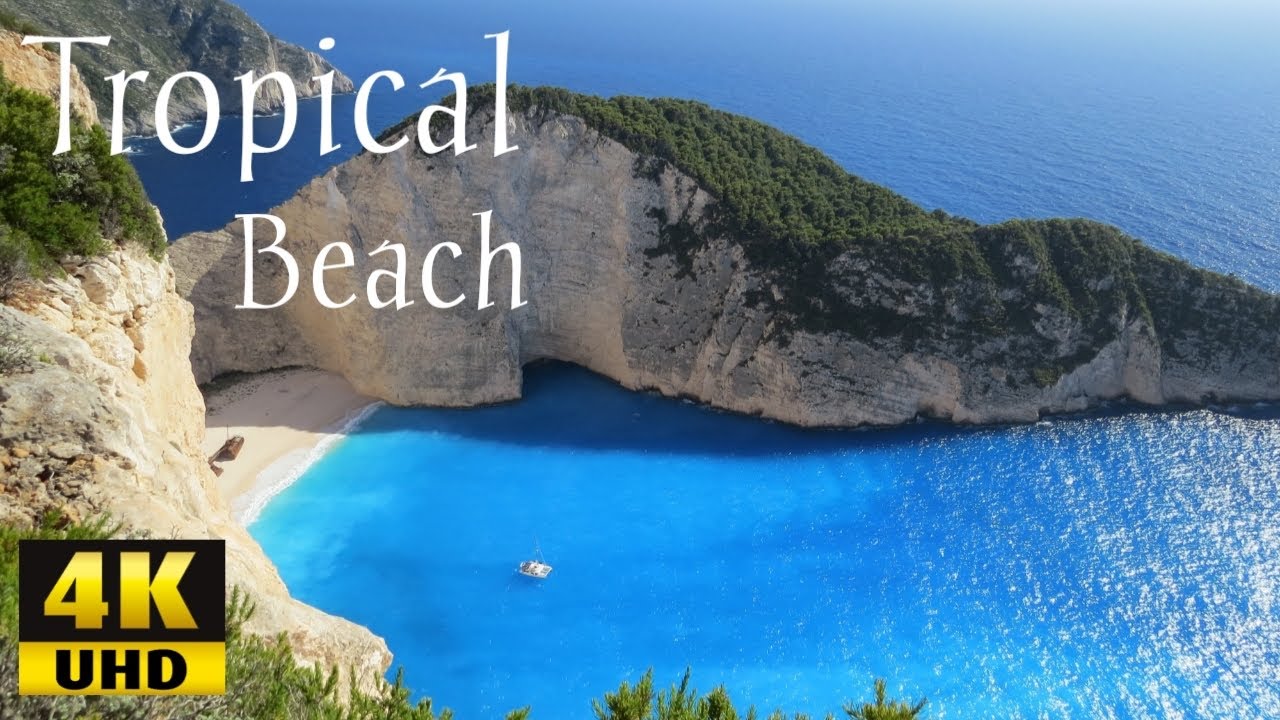 4K UHD nature video |Tropical beach with relaxation music | beach ...