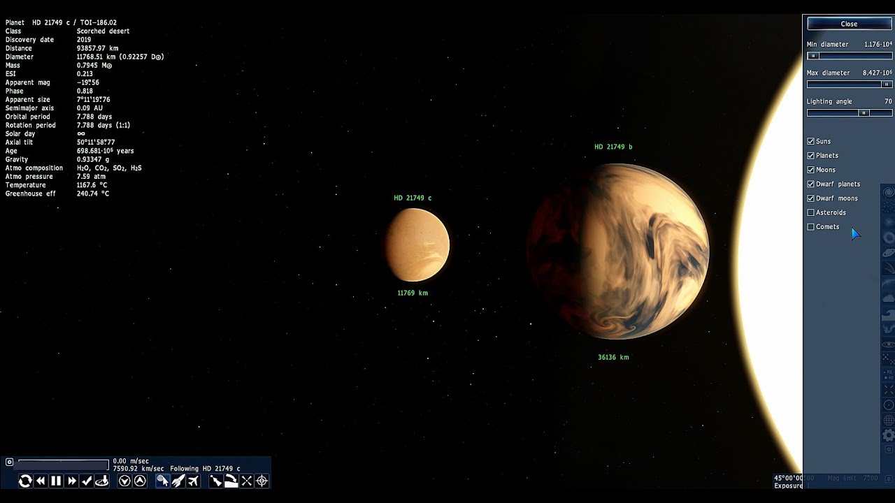 Travel To HD 21749 b,c in Space Engine warp ship - YouTube