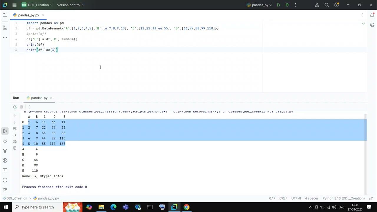 Python Pandas Dataframe Pandas For Data Engineering Pythonpandas Datascience Python Youtube
