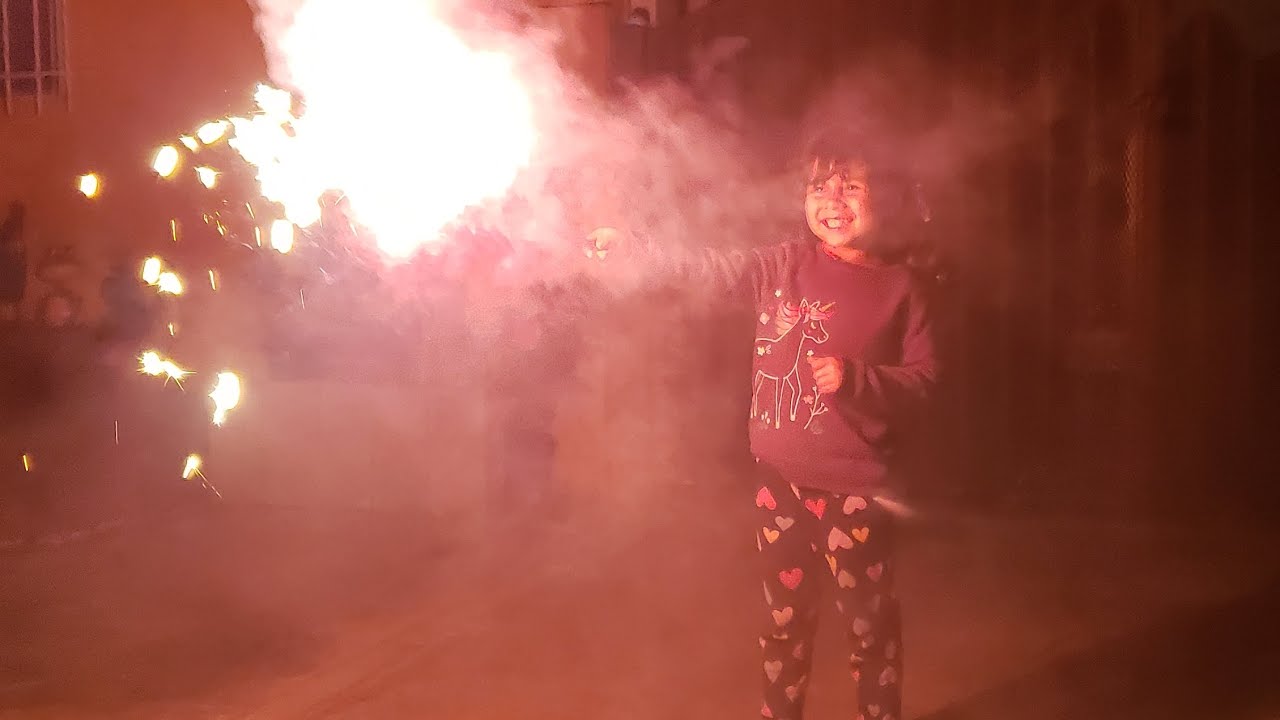 Rainbow Waterfall Handheld Fountain 🌈 Red Apple Fireworks 🍎 - YouTube