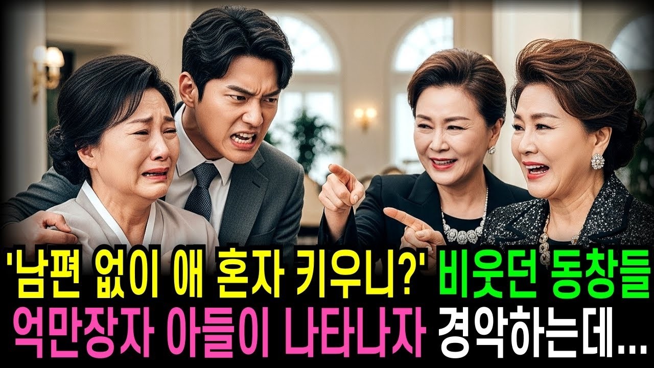 오후의 이야기 ＂남편이 바람나서 애 혼자 키우니？＂ 비웃던 동창들은 억만장자 아들이 나타나자 얼굴이 하얗게 질렸습니다 - YouTube