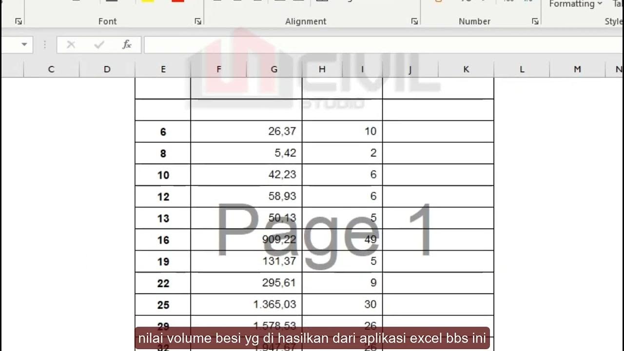 Fitur Rekap Volume Besi Beton (Aplikasi Excel BBS) - YouTube