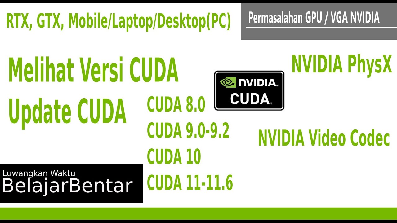 Cara Melihat dan Update Versi CUDA Pada GPU / VGA NVIDIA, Desktop (PC), Laptop / Notebook - YouTube