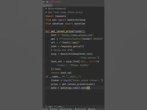 Real Time Stock Price Check in Python - YouTube