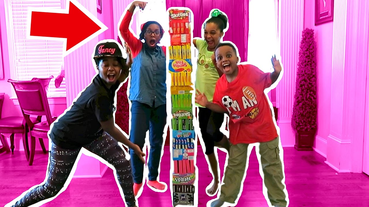 INSANE CANDY JENGA TOWER! (EPIC FAIL) - YouTube
