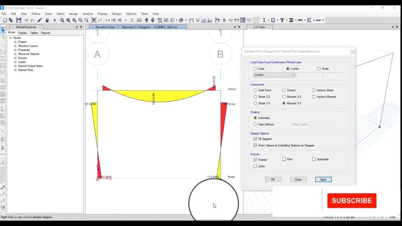 L1-ETABS -ANALYSIS OF FRAME 1 - YouTube