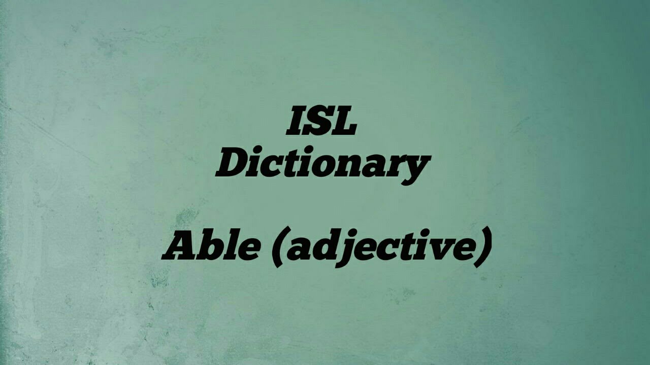 Able (adjective) - YouTube