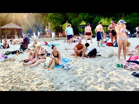 Moscow 🏖 Beach Walk - Mechersky Pond. Summer in Russia 2022, 4K