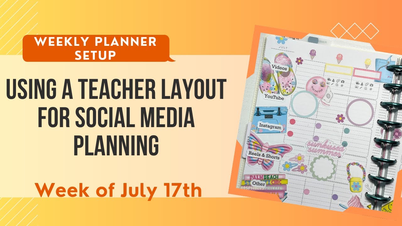 Using a Happy Planner Teacher Layout for Social Media Planning | Weekly ...