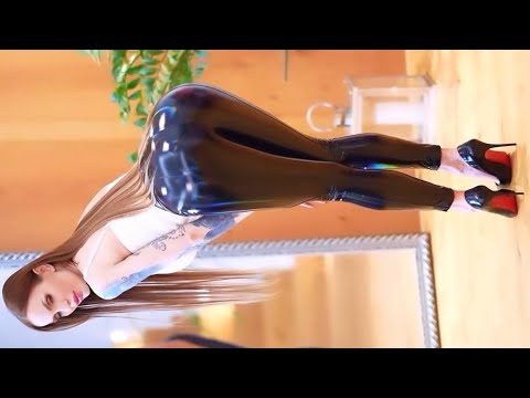 Graceful collection of faux & latex leather leggings pants outfit ideas for women's office wear 2024