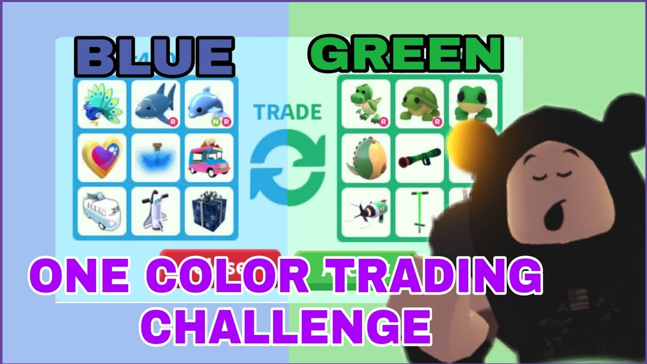 ONE COLOR TRADING CHALLENGE IN ADOPT ME WITH MY BROTHER | ROBLOX ADOPT ...