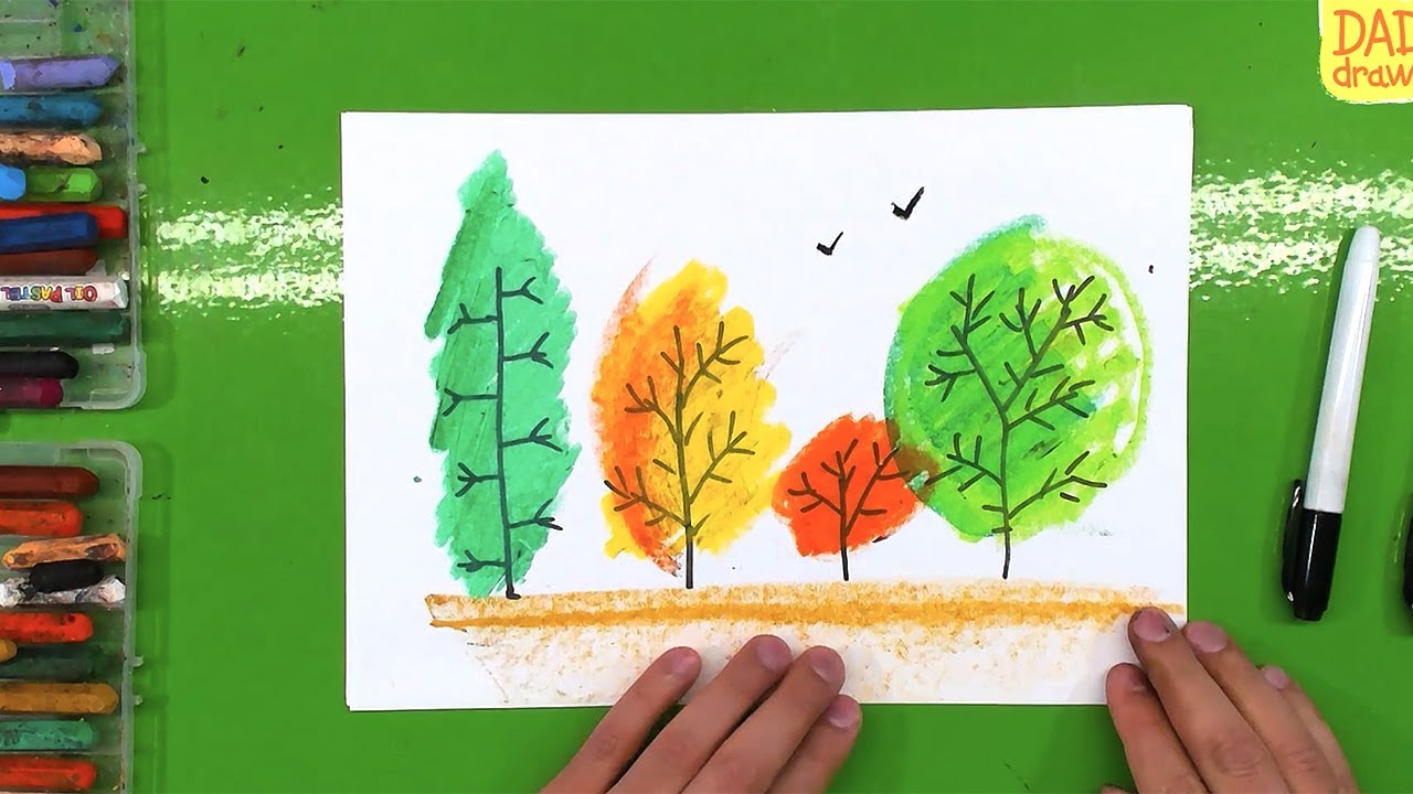 How to draw Trees / Coloring pages for children - YouTube