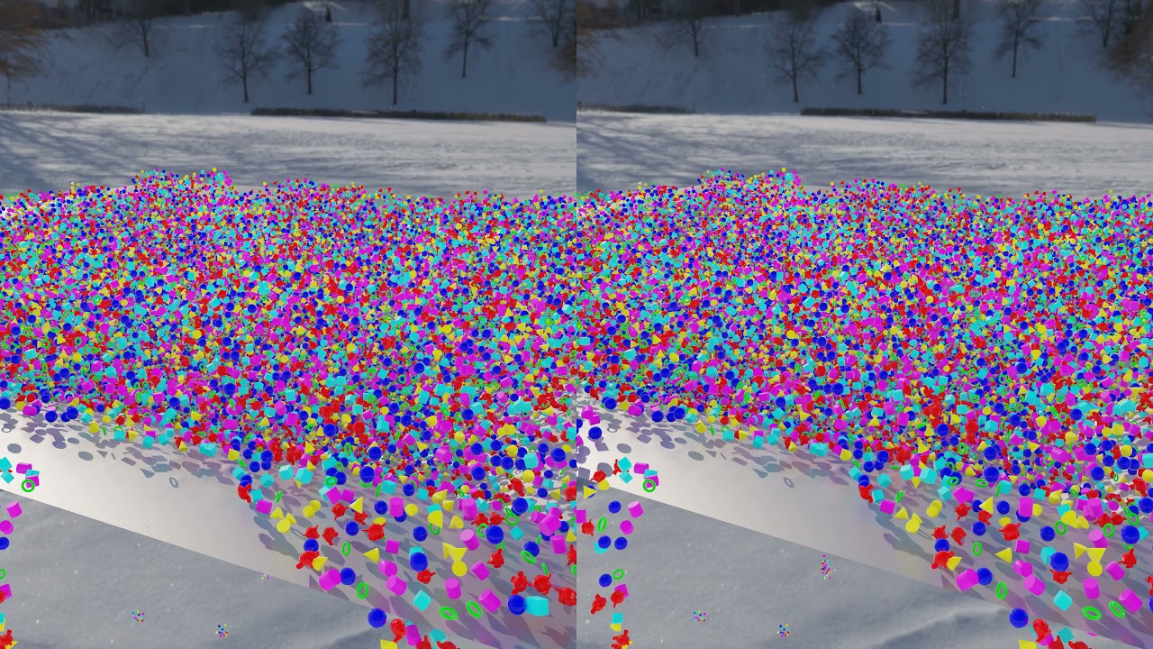 Random Particle Simulation Stereoscopic 3D (Blender, Cross-eyed) - YouTube