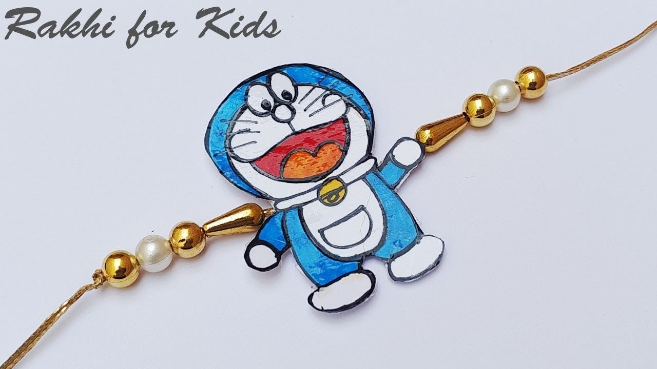 Cute Doraemon Rakhi making at home for kids | Rakhi Design Ideas 2024 ...