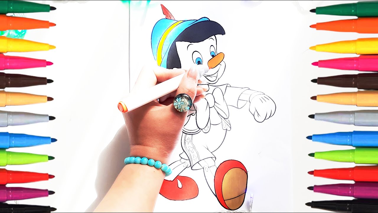 Color Pinocchio with his attractive colors🎨 | easy and convenient ...