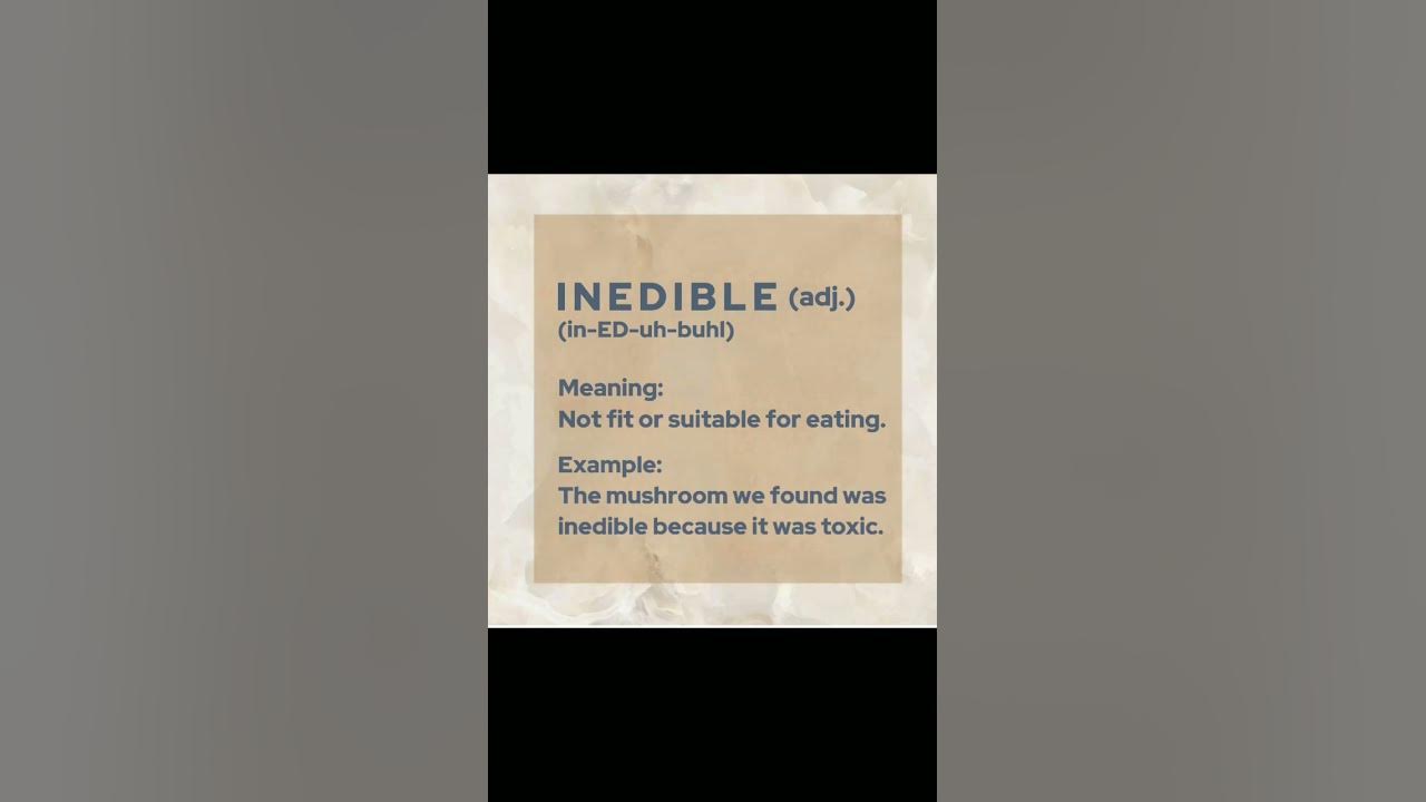 #shorts vocabulary | INEDIBLE - YouTube