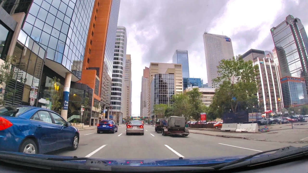 Calgary 4k - Downtown - Memorial Drive - Deerfoot Trail - Crossiron ...