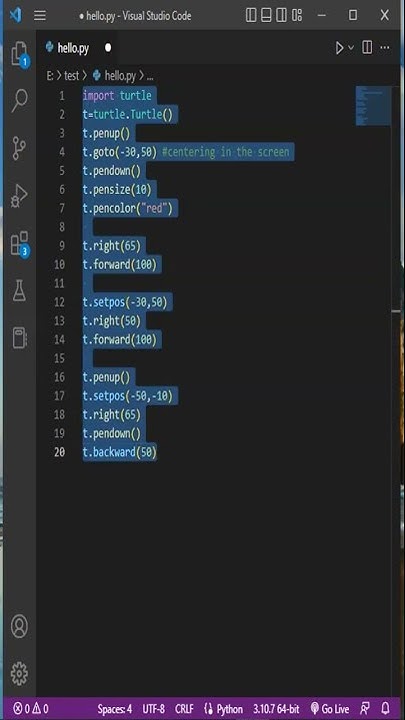 Python Code Create Letter A - YouTube