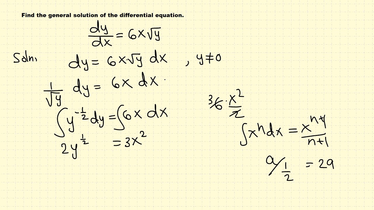 Basic Separable Diff Eqn Youtube 2818
