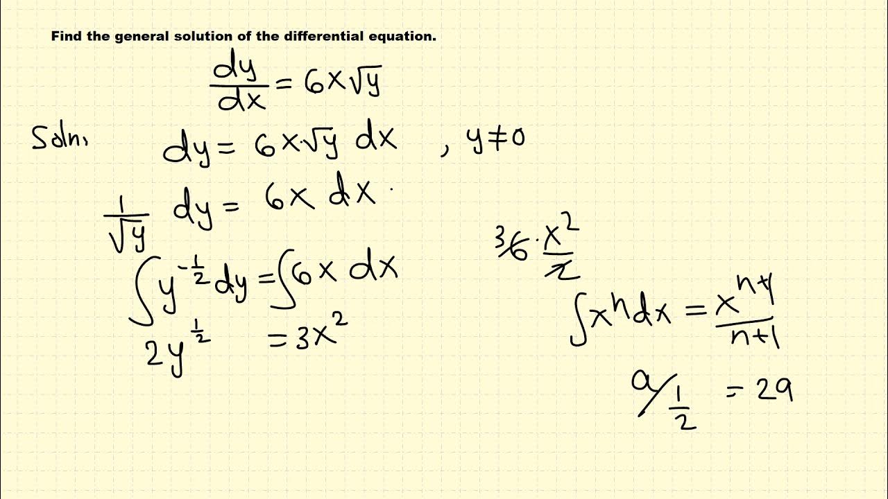 Diff Eqn: Basic separable diff eqn - YouTube