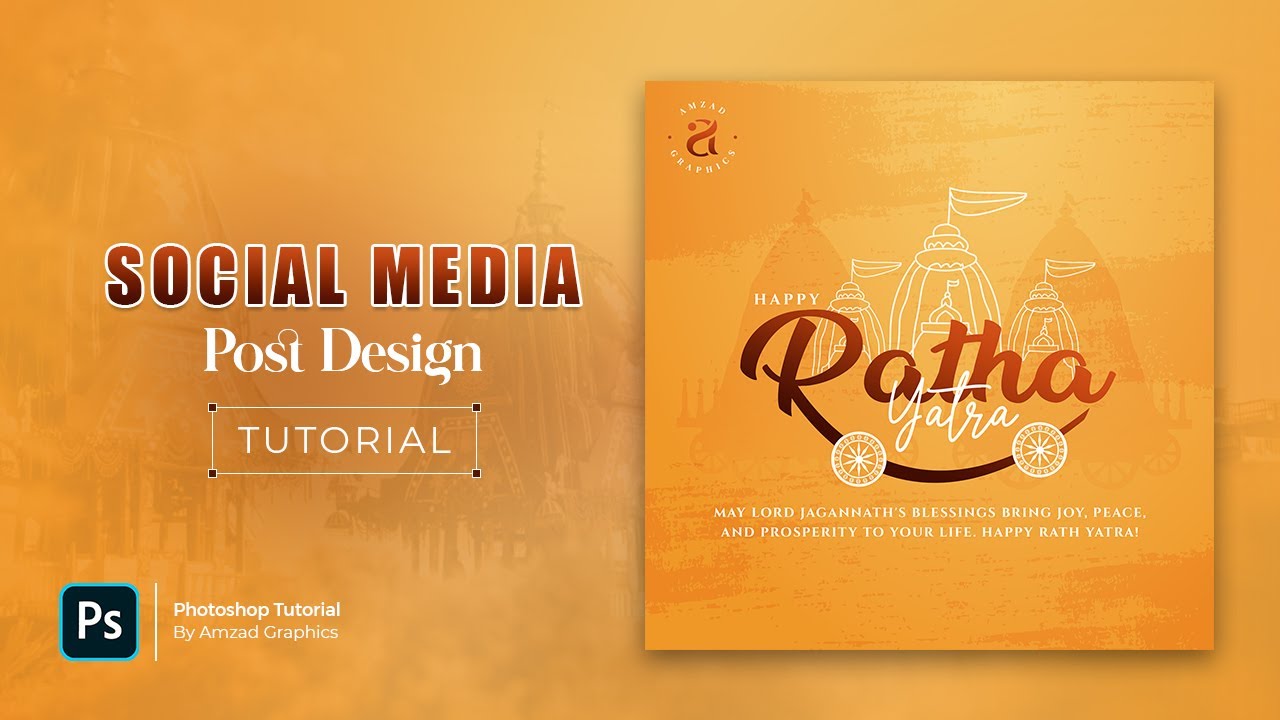 Ratha Yatra Social Media Post Design in Photoshop | Photoshop Tutorial ...