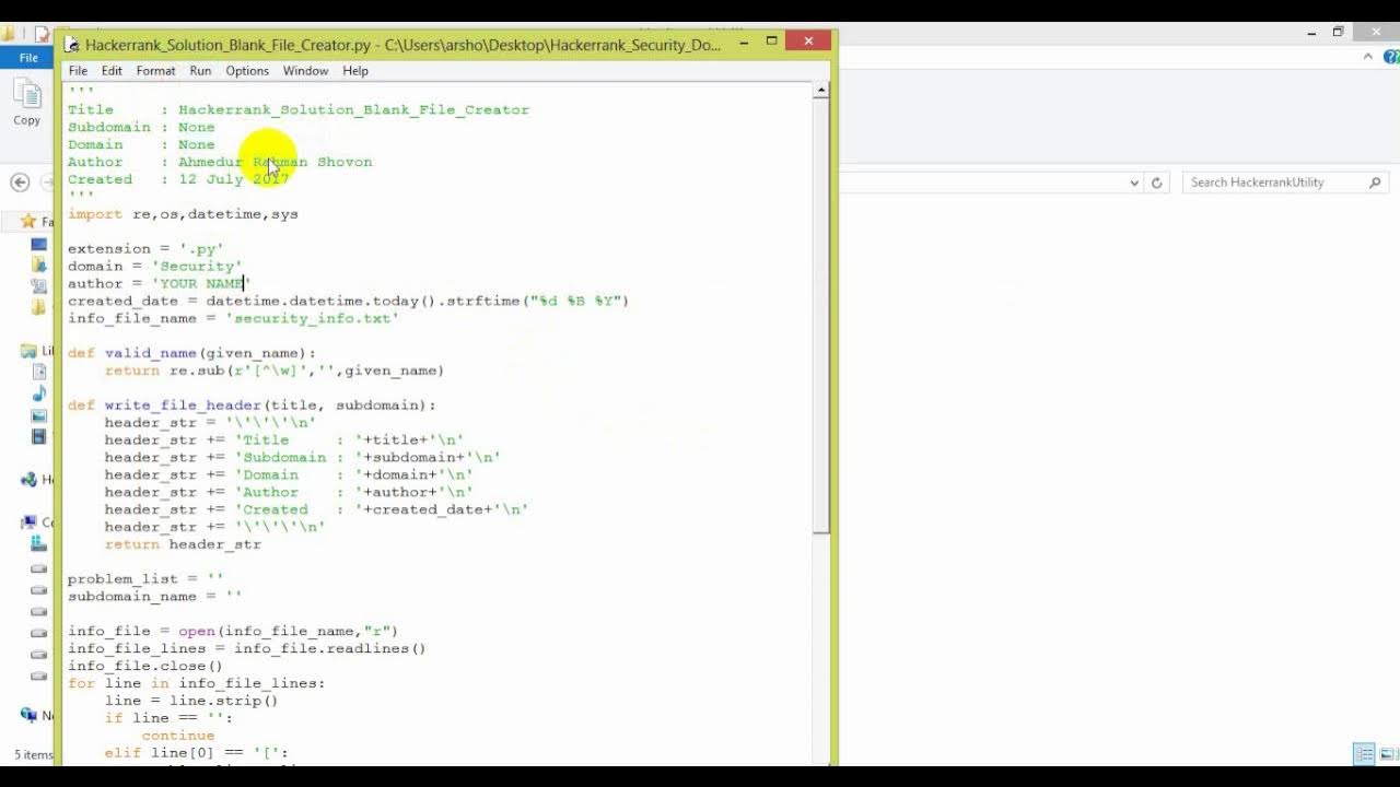 Hackerrank Solution Blank File Creator DEMO - YouTube