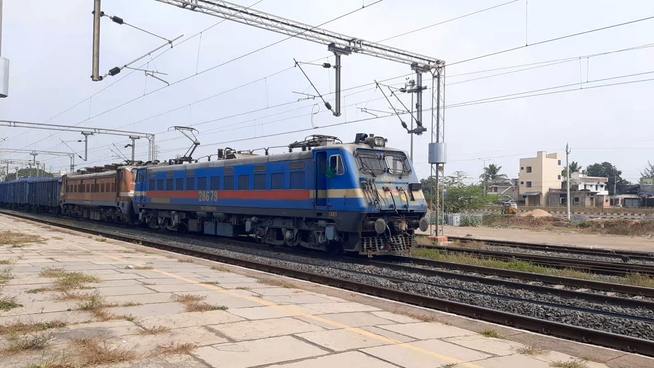 Train Videos India Rail | WAG-9 + GOODS WAGONS +Powering BLUE ...