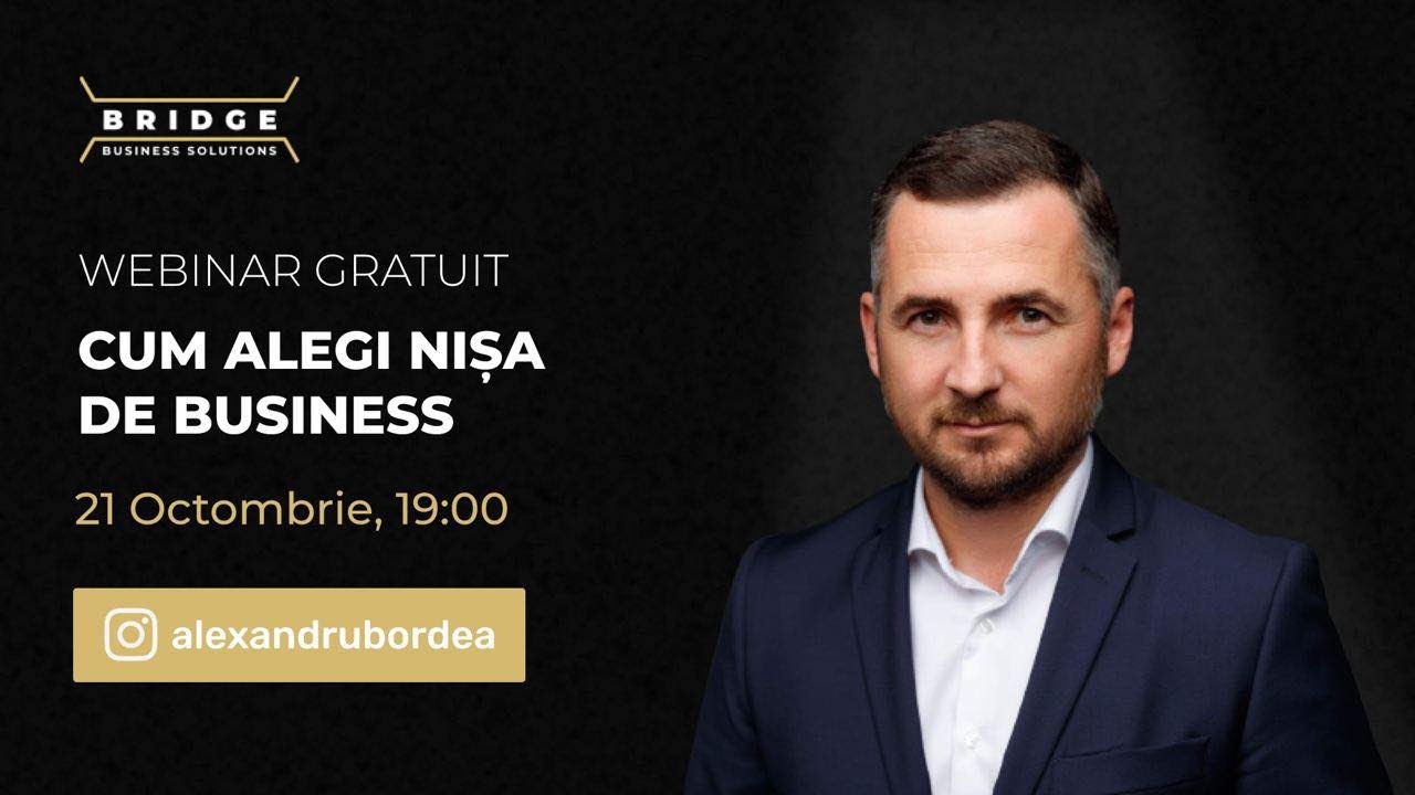 CUM ALEGI NIȘA DE BUSINESS cu Alexandru Bordea - YouTube