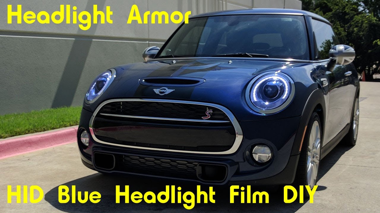 HID Blue Headlight Protection Tint Film DIY - MINI Cooper S - Headlight ...