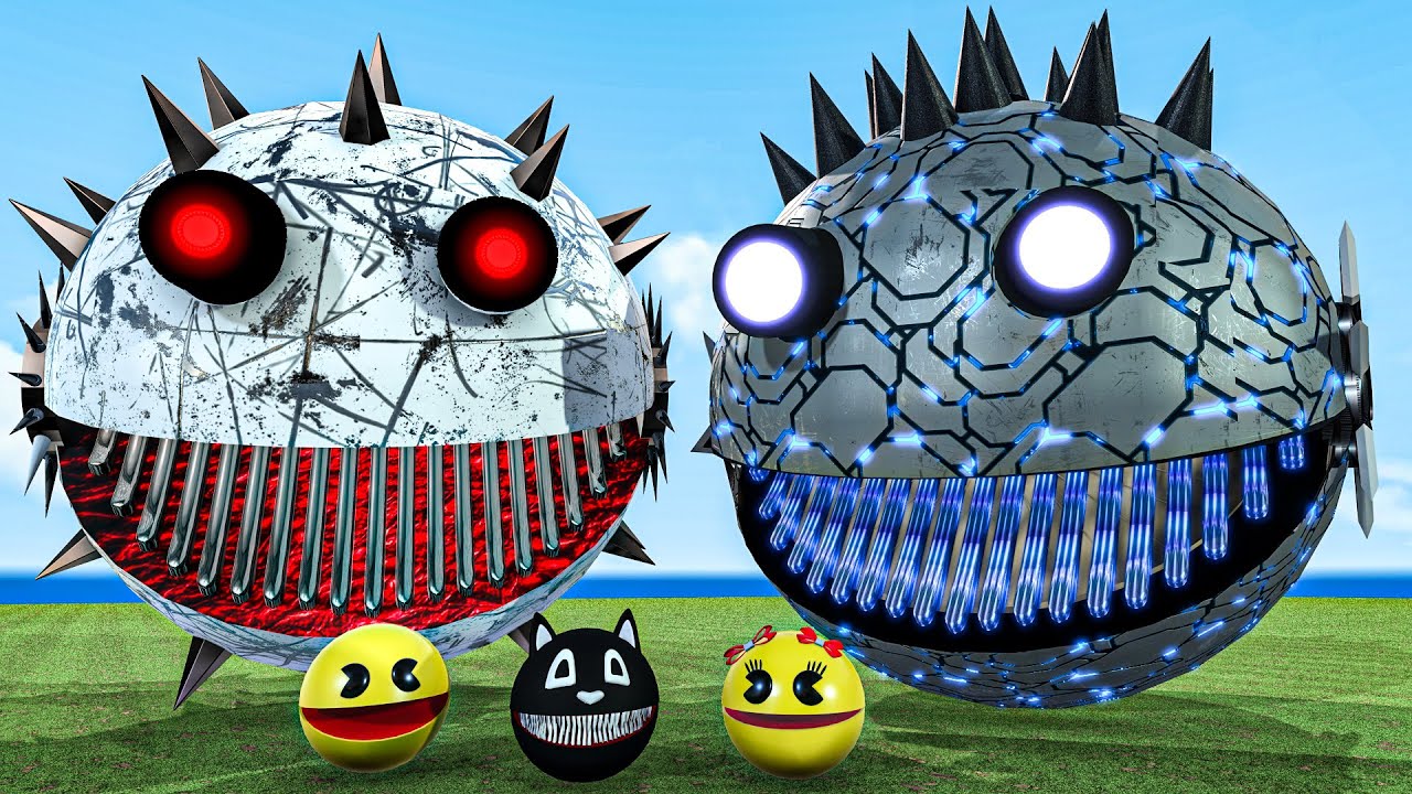 PACMAN & MS-PACMAN & ROBOT PACMAN VS MONSTER ROBOT PACMAN - YouTube