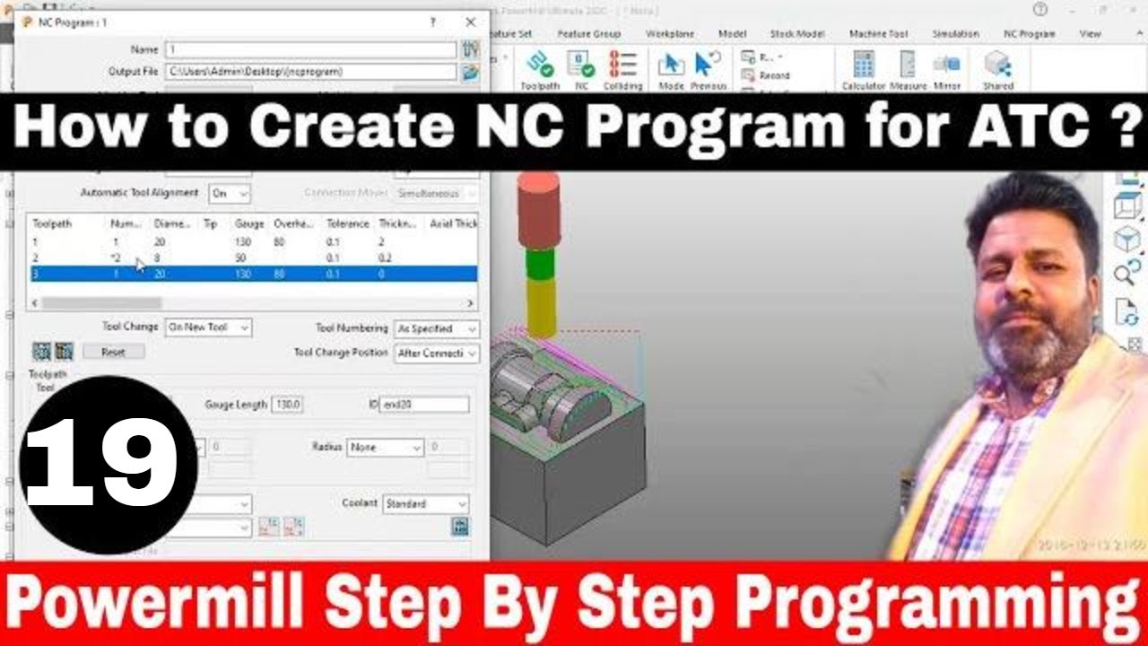 How To Create Nc Program For Atc Cnc Machine Powermill 2023 Autodesk Powermill 2023 Nc