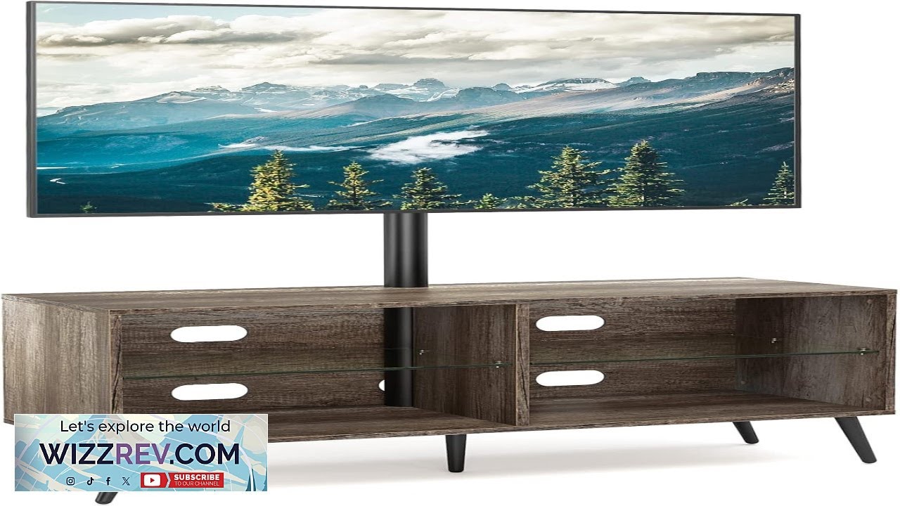 Rfiver Swivel Wood TV Stand with Mount for 32-70 Inch Flat Screen ...