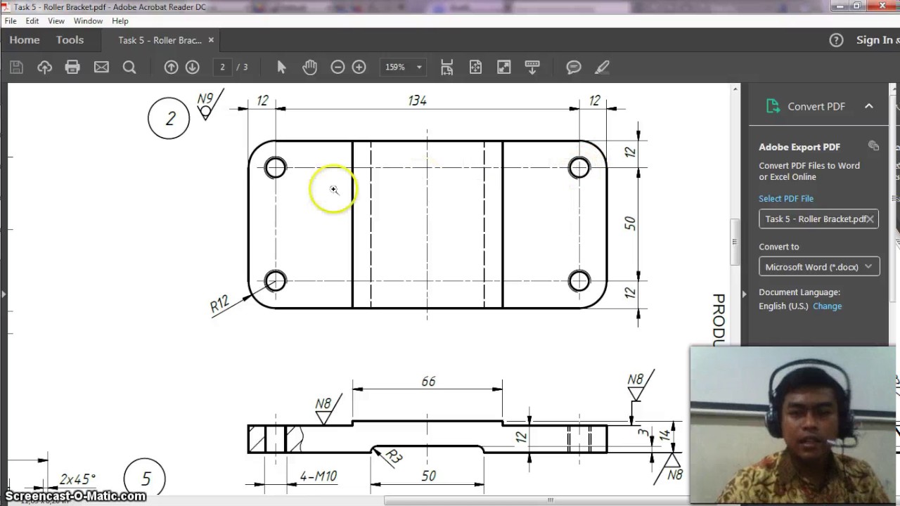 Roller Bracket Part nomor 2 Base menggunakan Autodesk Inventor - YouTube