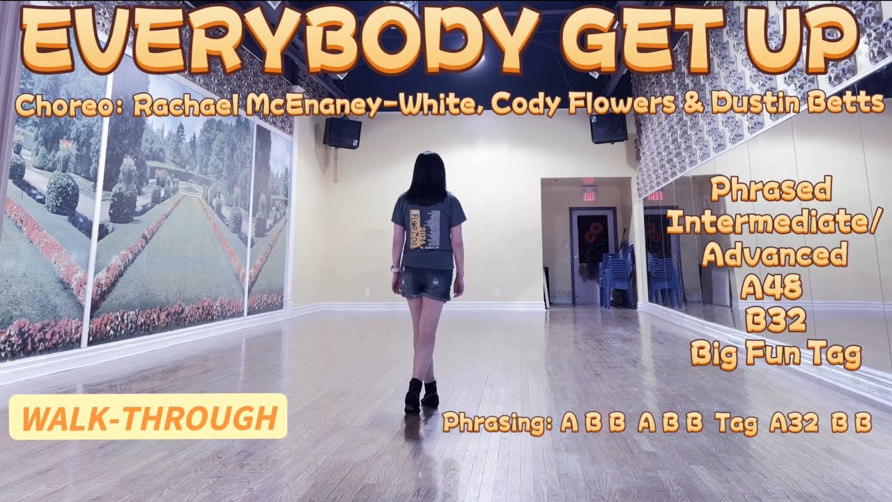 EVERYBODY GET UP Line Dance (WALK-THROUGH) - YouTube