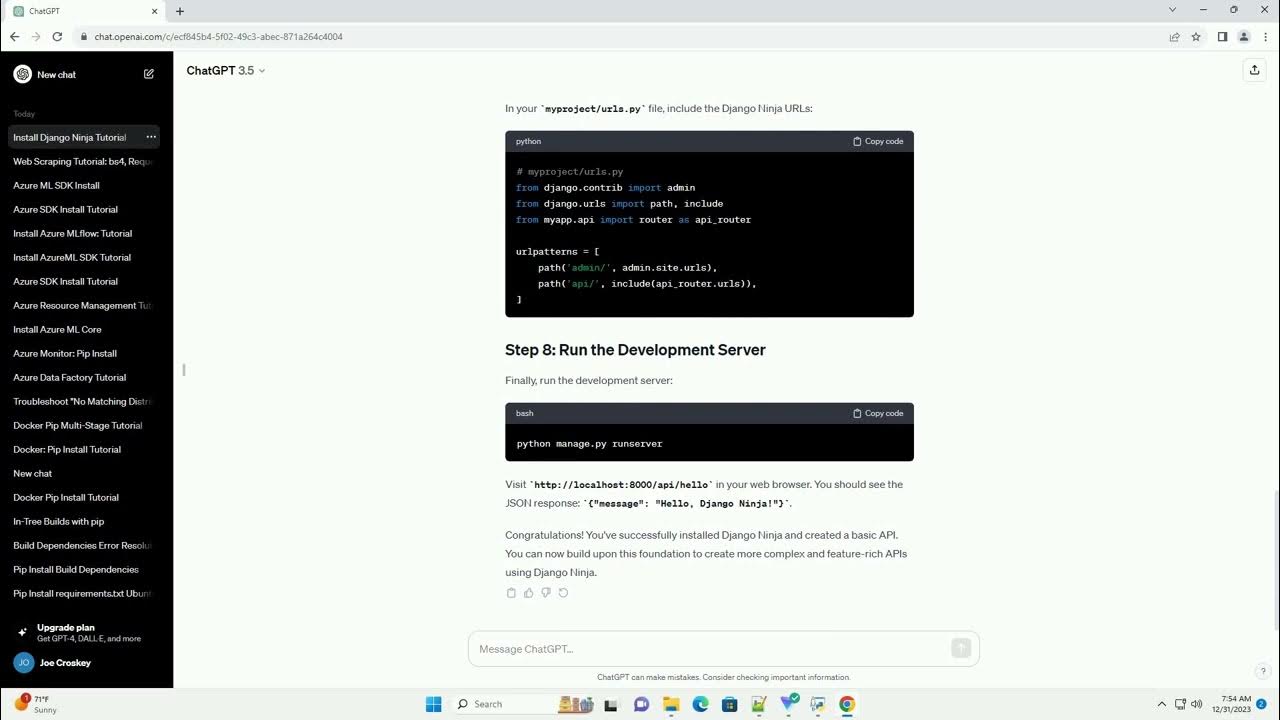 pip install django ninja - YouTube