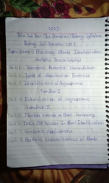 Bsc 2nd year ( 3rd semester ) Botany Syllabus 2023 - YouTube