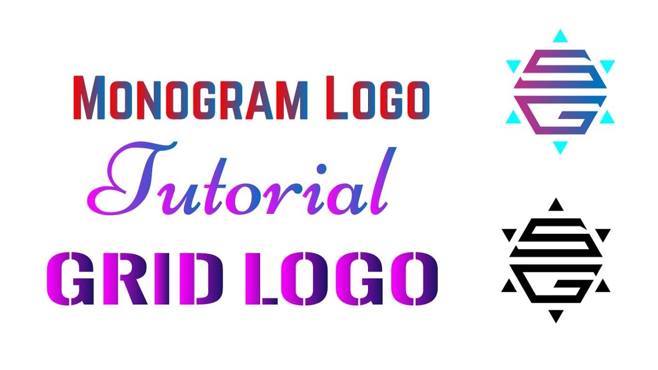 monogram grid logo tutorial - YouTube