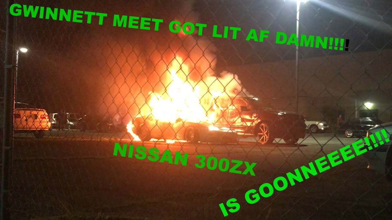 CAR CAUGHT ON FIRE AT THE GWINNETT MEET - YouTube