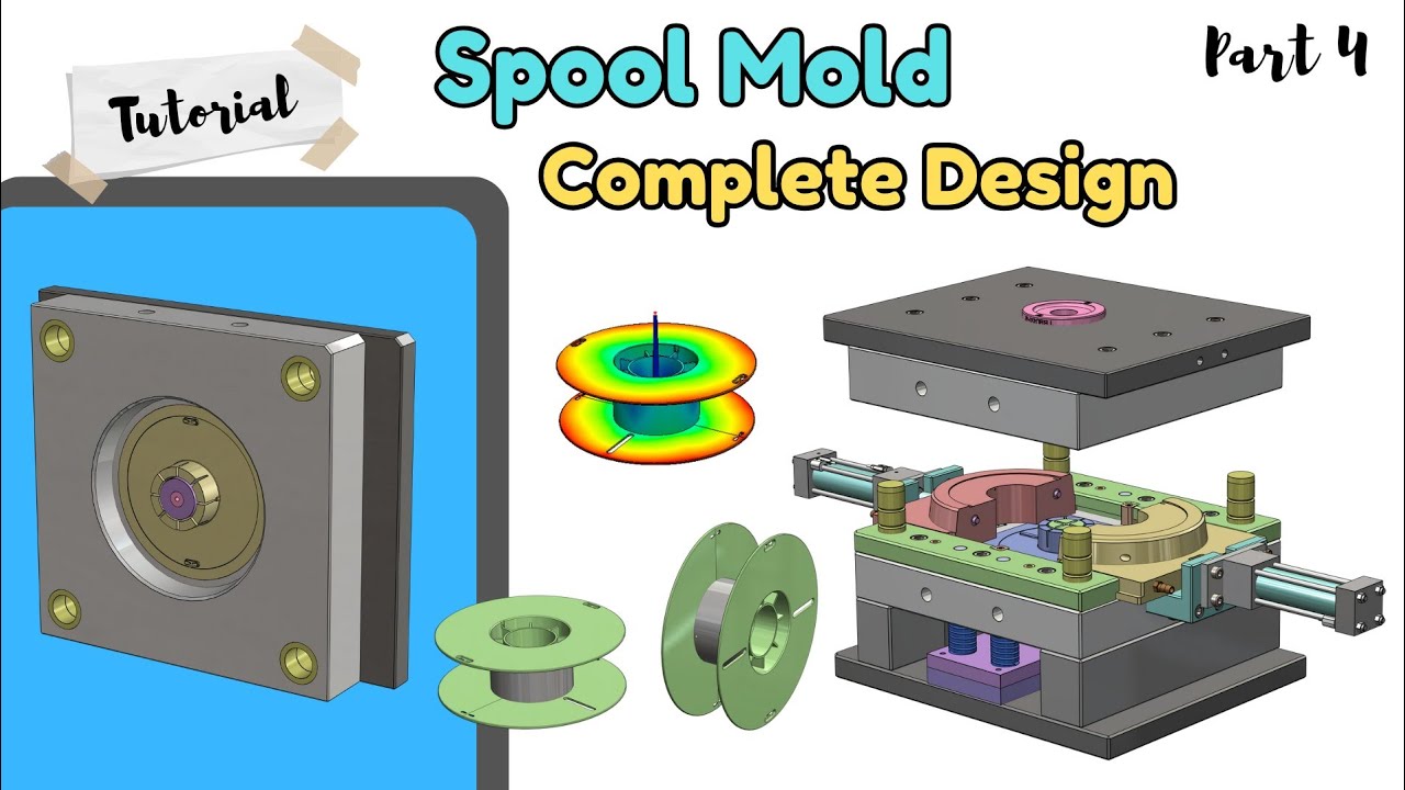 Complete Spool Mold Design Tutorial - SolidWorks Tutorial - YouTube